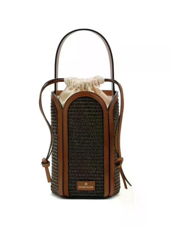 LA PORTEGNA Mini Barbara Woven Bucket Bag