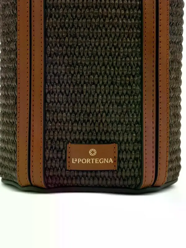 LA PORTEGNA Mini Barbara Woven Bucket Bag