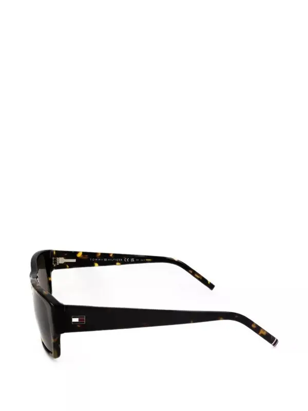 Tommy Hilfiger Tortoiseshell-effect Rectangle-frame Sunglasses - Black