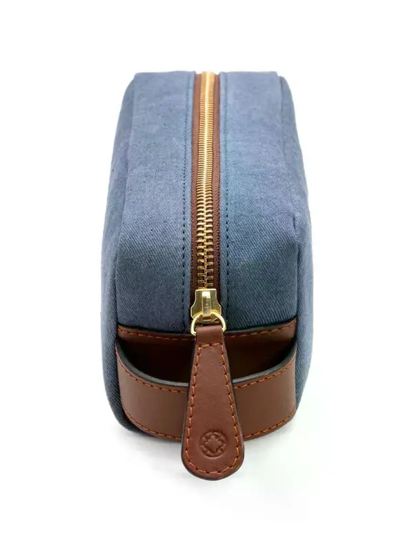LA PORTEGNA Dopp Leather-trim Canvas Wash Bag