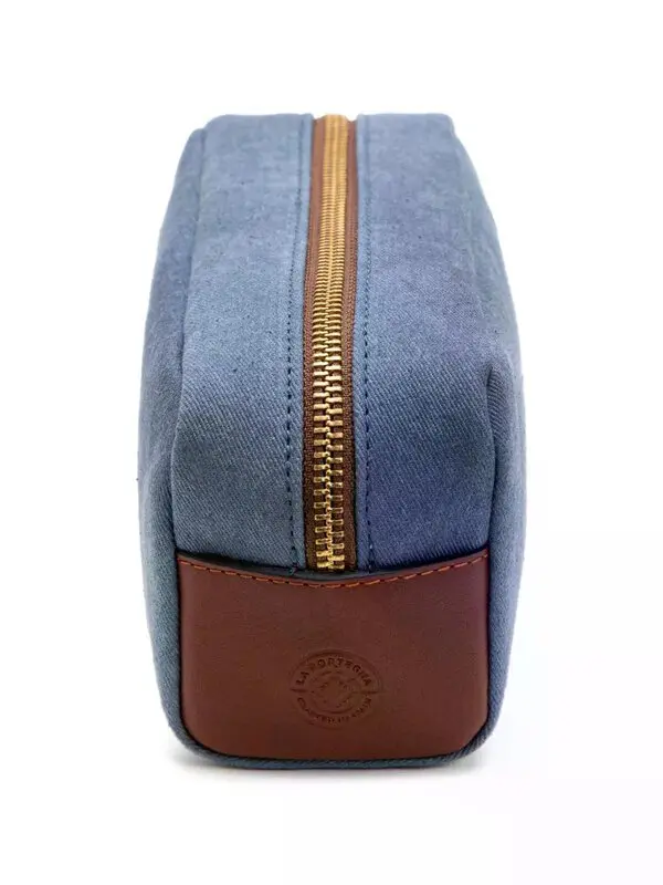LA PORTEGNA Dopp Leather-trim Canvas Wash Bag