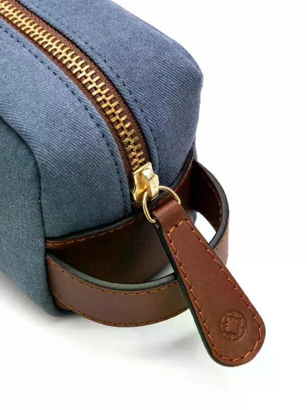 LA PORTEGNA Dopp Leather-trim Canvas Wash Bag