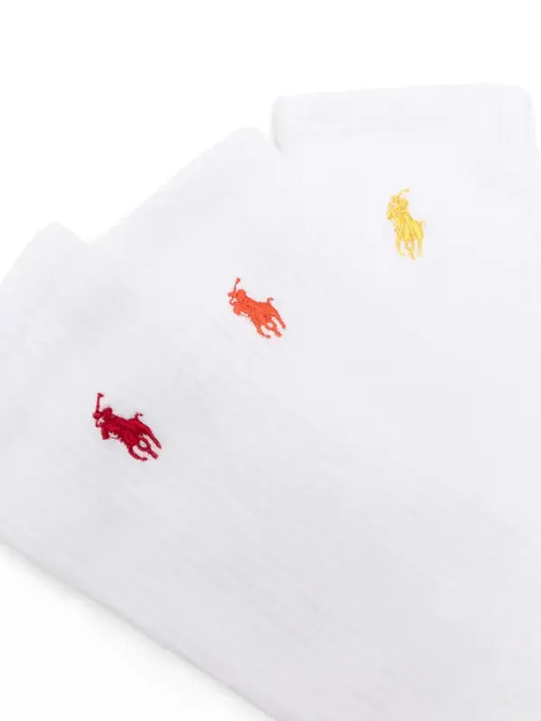 Polo Ralph Lauren Embroidered-logo Ribbed Socks