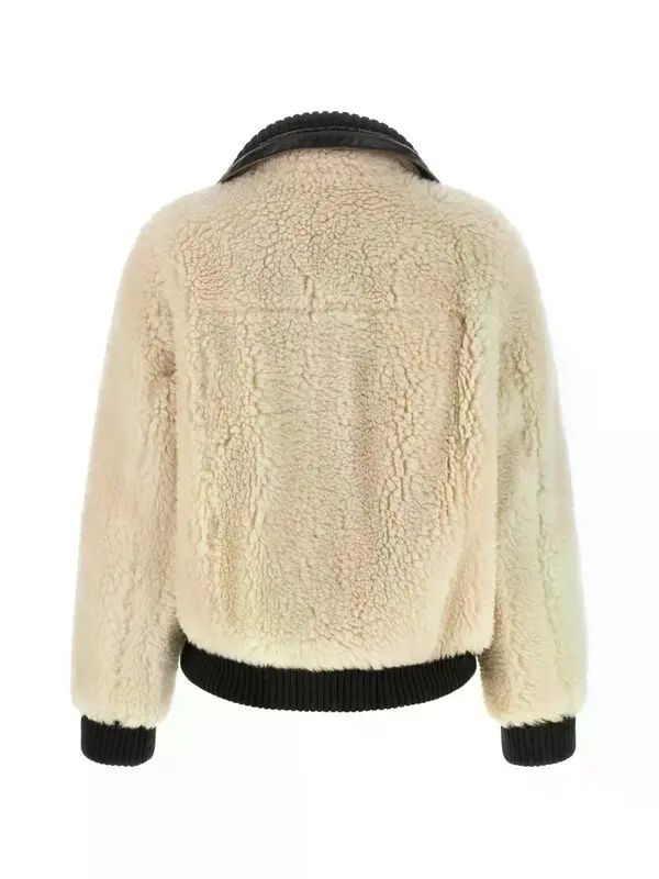 Sacai Shearling-effect Ribbed-knit Jacket