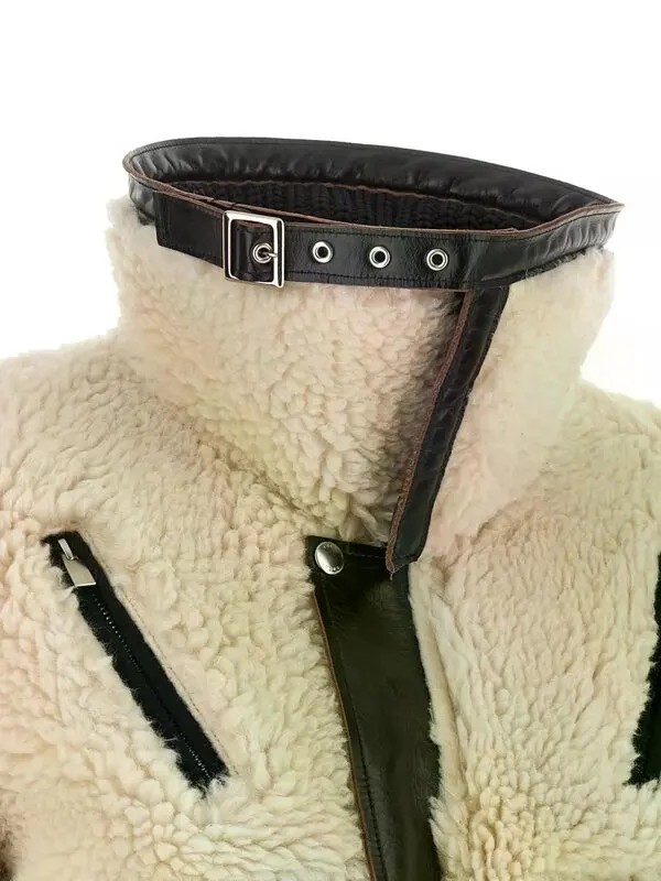 Sacai Shearling-effect Ribbed-knit Jacket