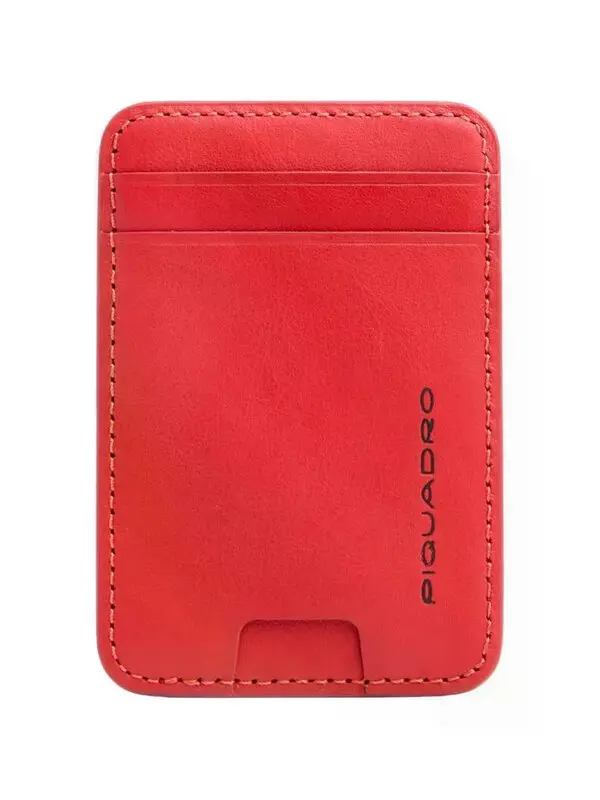 PIQUADRO Logo-print Cardholder - Red