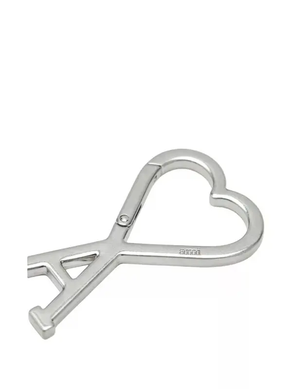 AMI Paris Aluminium Hook Keyring With De Coeur