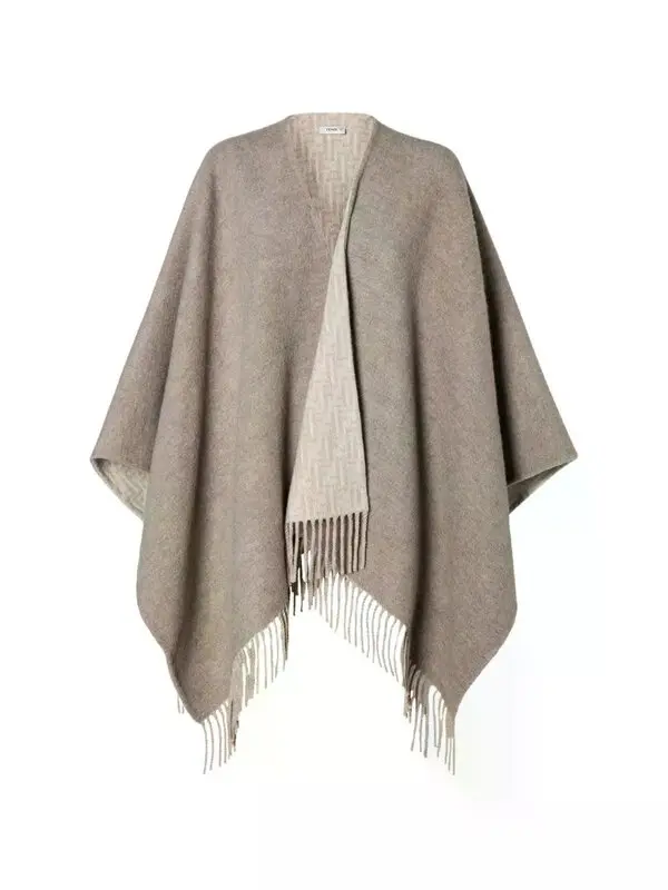 Fendi Ff-motif Fringed Cape