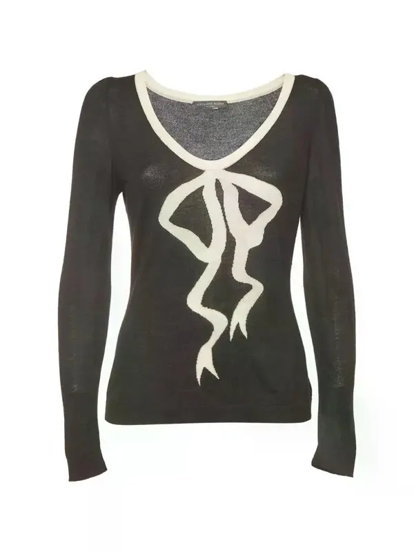 Alexander McQueen Bow-intarsia V-neck Sweater