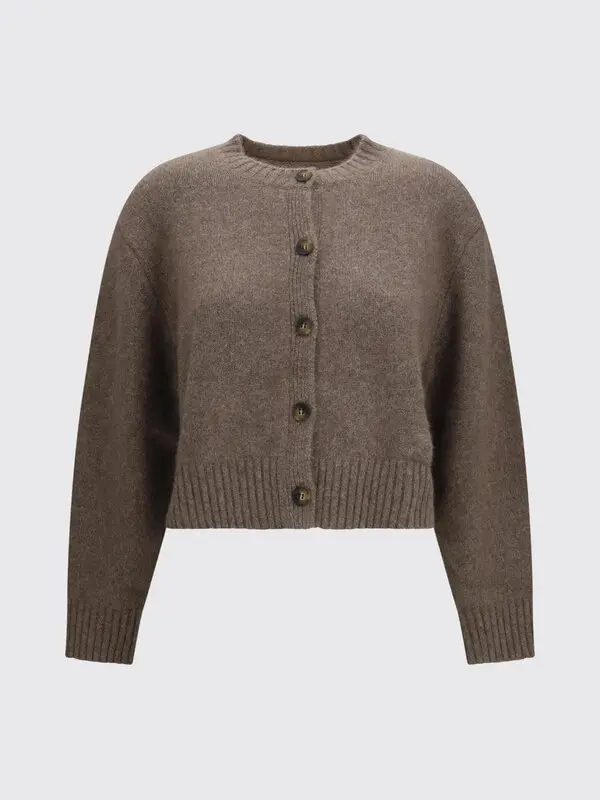 Loulou De Saison Remus Merino Wool Crewneck Cardigan - Grey
