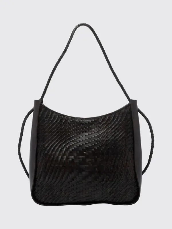 Dragon Diffusion Woven Leather Tote Bag With Single Handle - Dark