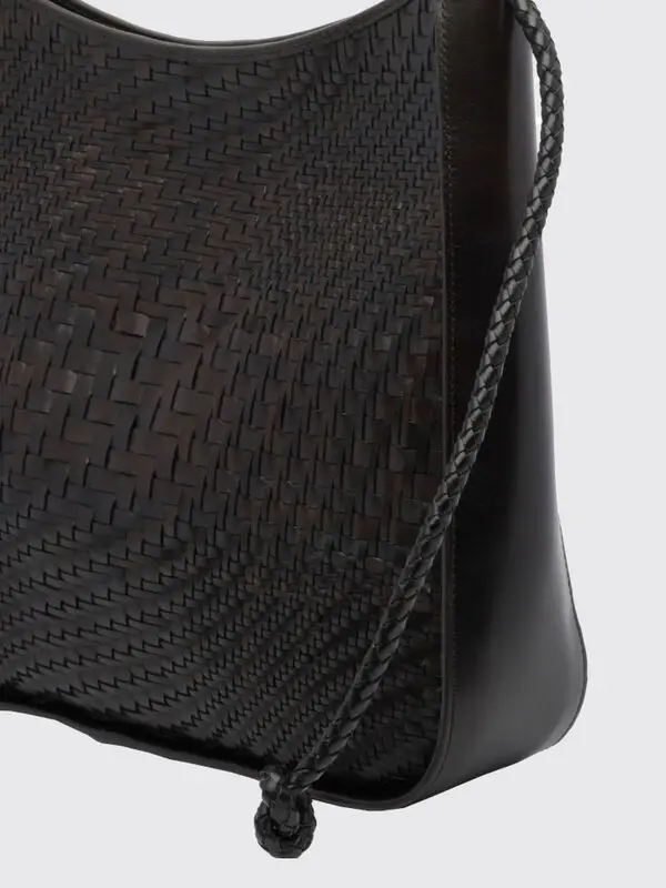 Dragon Diffusion Woven Leather Tote Bag With Single Handle - Dark
