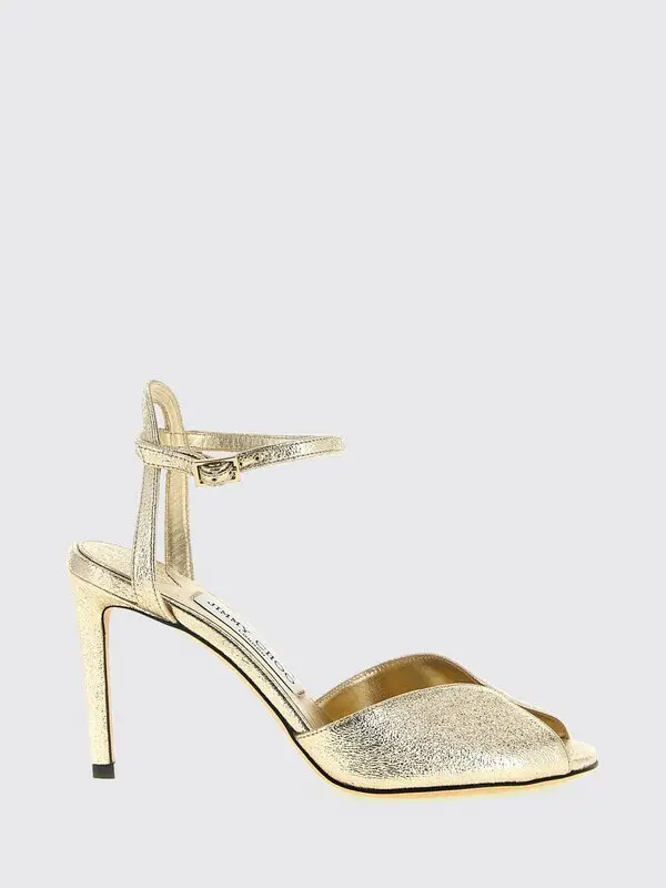 JIMMY CHOO Sacora Laminated Leather Sandals With A Stiletto Heel