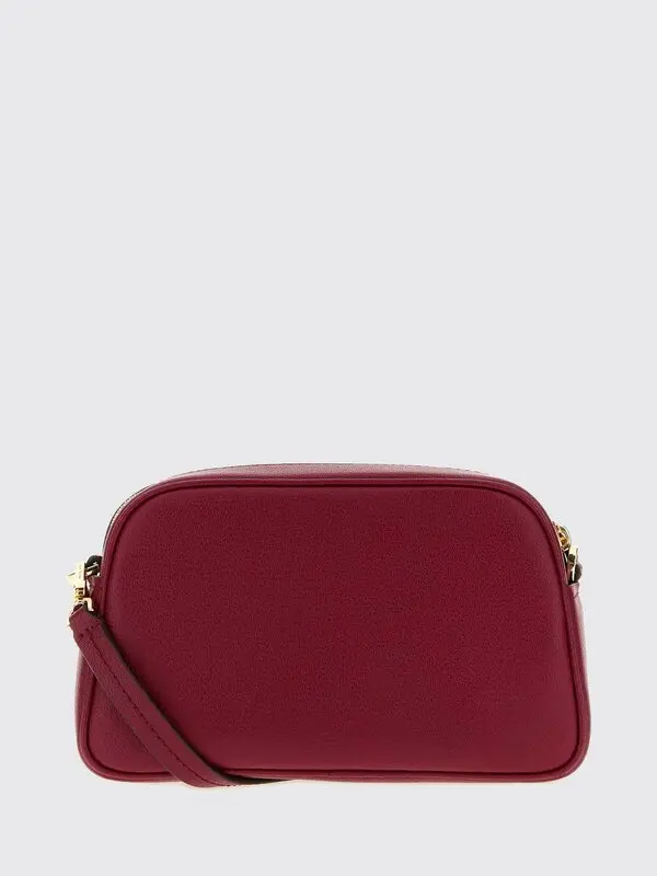 Michael Kors Jet Set Leather Camera Crossbody Bag With Metal Logo - Red
