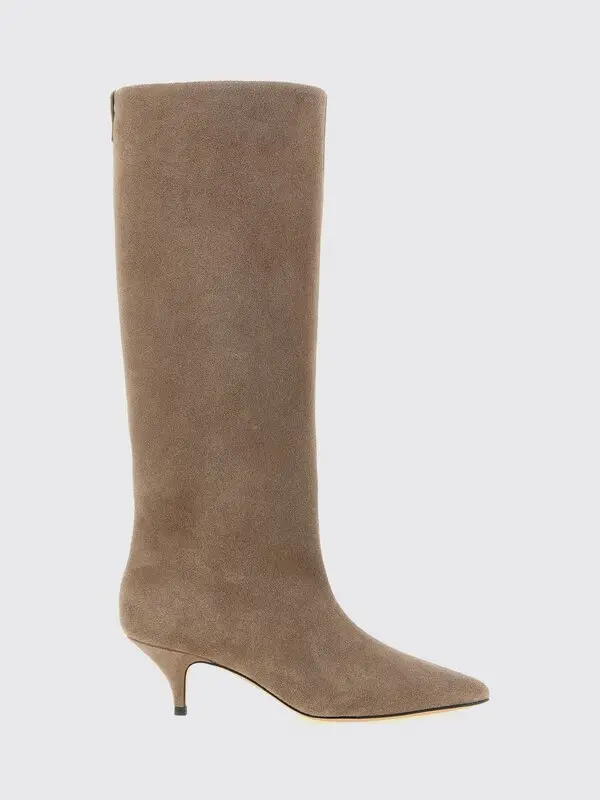 Fabiana Filippi Suede Knee-high Boots With A Medium Heel - Beige