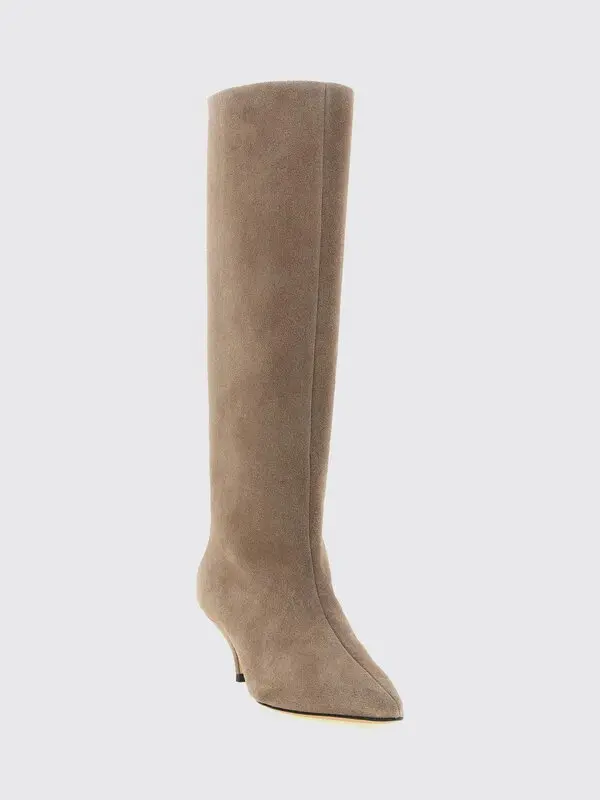 Fabiana Filippi Suede Knee-high Boots With A Medium Heel - Beige