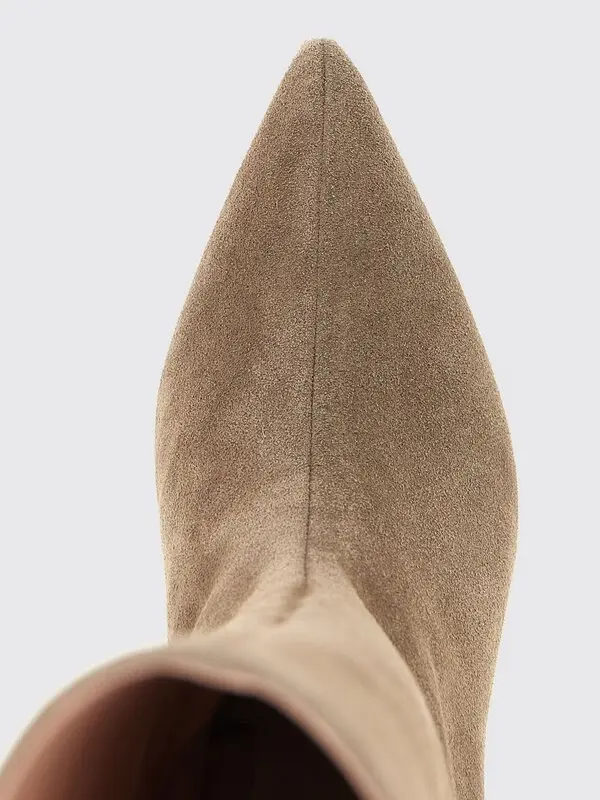 Fabiana Filippi Suede Knee-high Boots With A Medium Heel - Beige