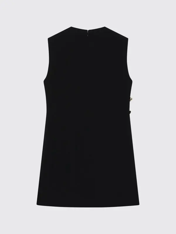 Versace Sleeveless Stretch Viscose Mini Sheath Dress With Crew Neck