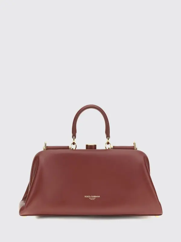 Dolce & Gabbana Grandma Nappa Leather Handbag With Tubular Handle - Wine