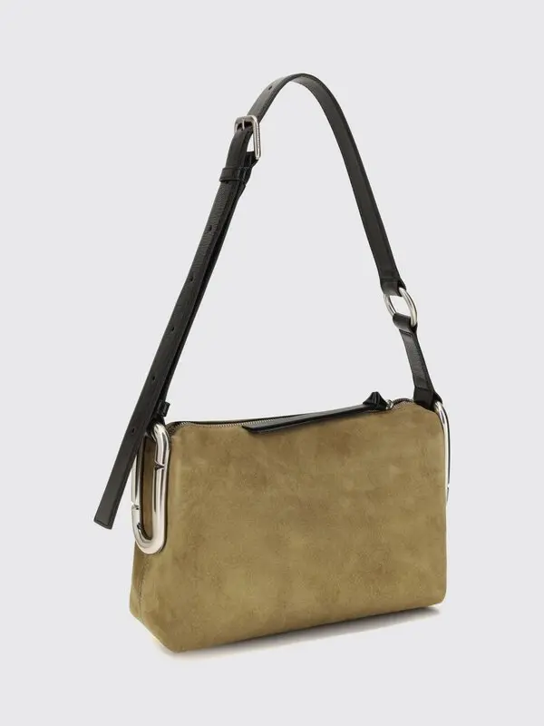 Marc Jacobs Suede Leather Shoulder Bag With Metallic Double J Logo - Walnut