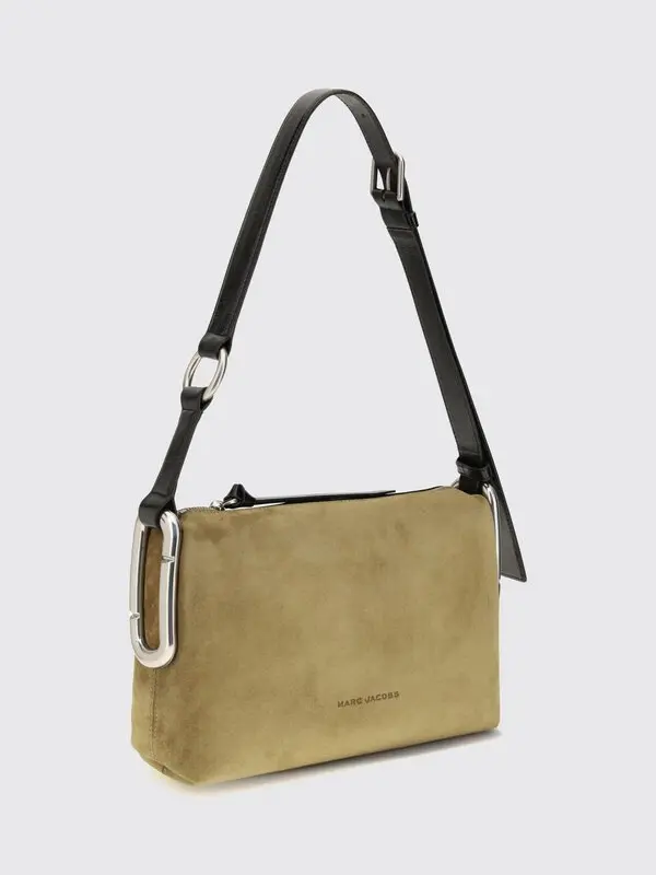 Marc Jacobs Suede Leather Shoulder Bag With Metallic Double J Logo - Walnut