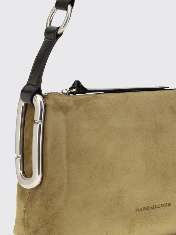 Marc Jacobs Suede Leather Shoulder Bag With Metallic Double J Logo - Walnut