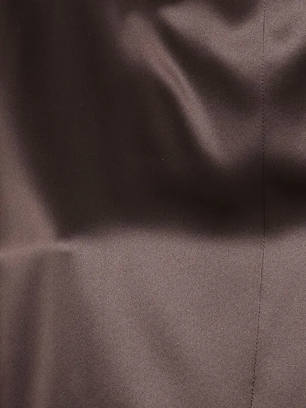 Max Mara Long Silk Sheath Evening Gown With Draped High Neck