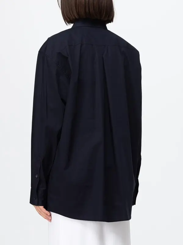 TOTEME Relaxed Fit Shirt In Cotton Poplin With Dropped Shoulders - Blue