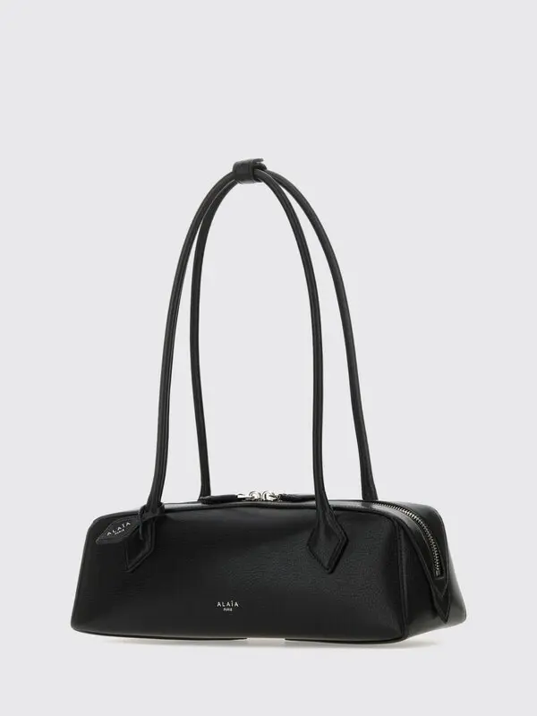 Alaïa Le Teckel Rectangular Leather Shoulder Bag With Double Handle - Black
