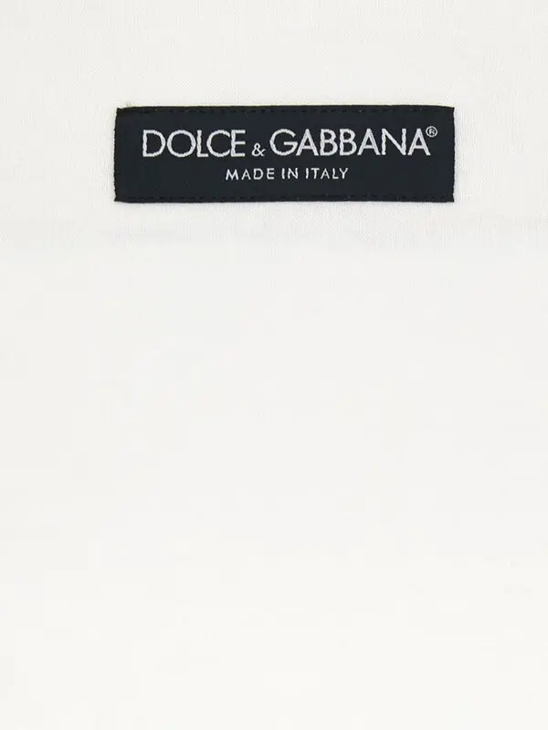 Dolce & Gabbana Cotton T-shirt With Contrast Logo And Crew Neck