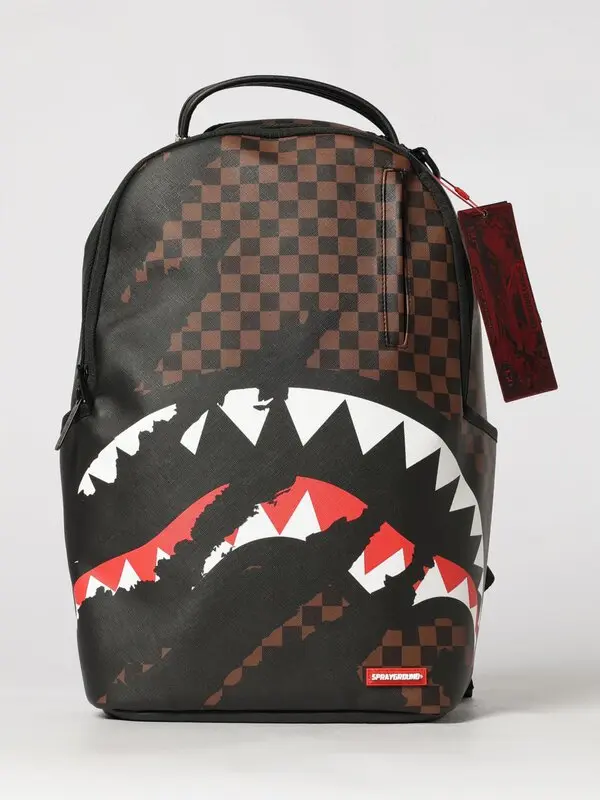 SPRAYGROUND Claw Tear Check Backpack With Check Pattern And Shark Logo