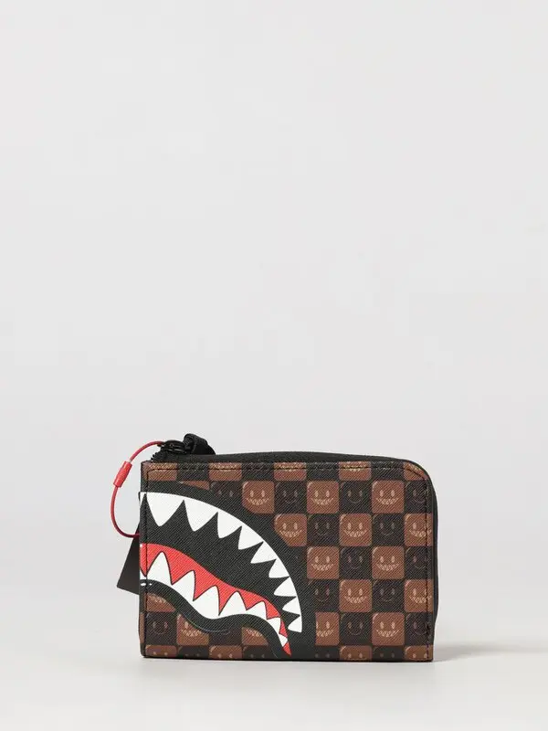 SPRAYGROUND Pvc Card Holder With Check Pattern And Shark Logo