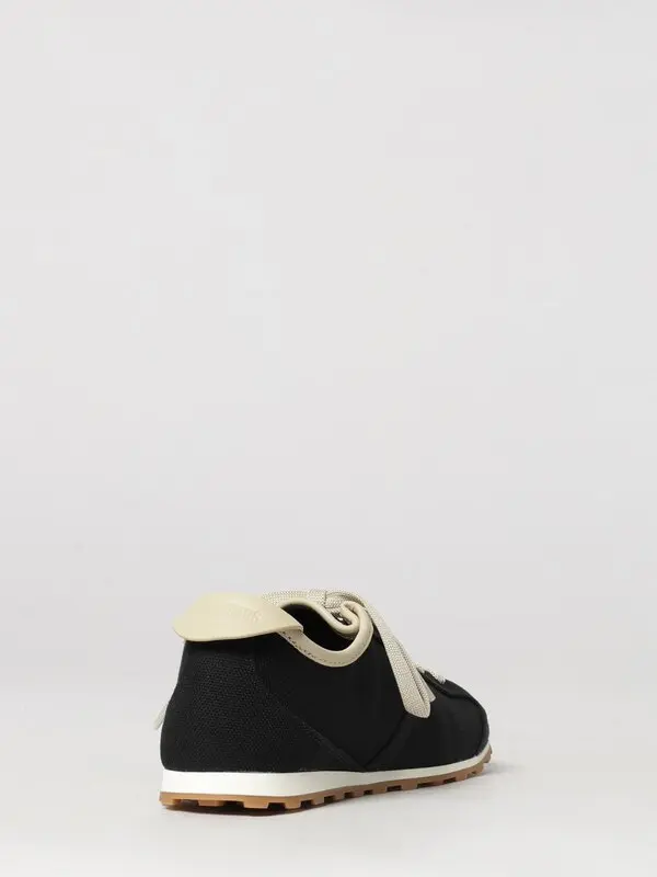 Jacquemus Les Tennis Low-top Canvas And Leather Sneakers With Embroidered Logo - Black