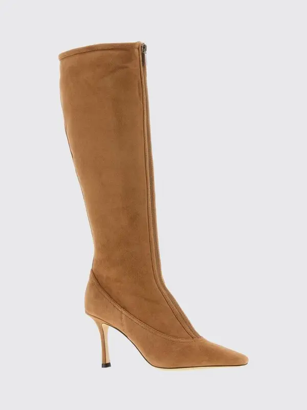JIMMY CHOO Jozi Monogram Suede Knee-high Boots With A Stiletto Heel