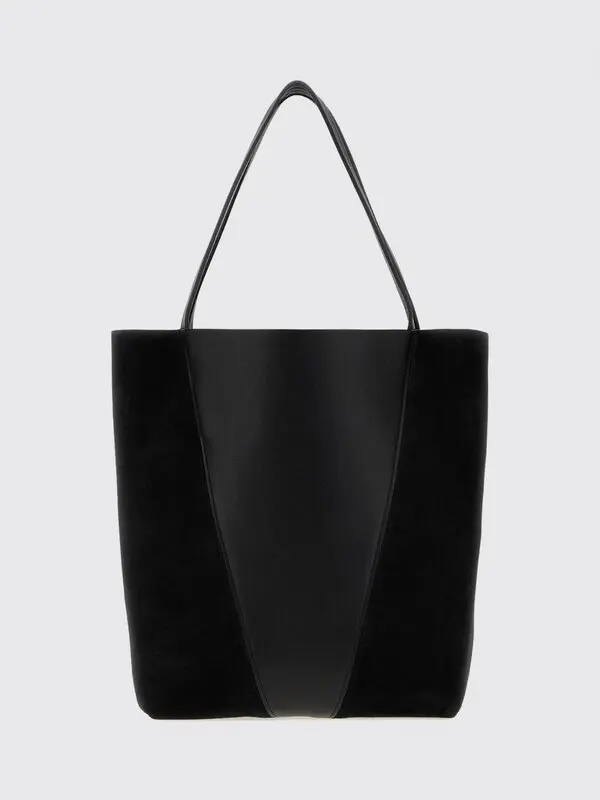 Chloé Spin Bi Shoulder Bag In Smooth And Suede Leather - Black