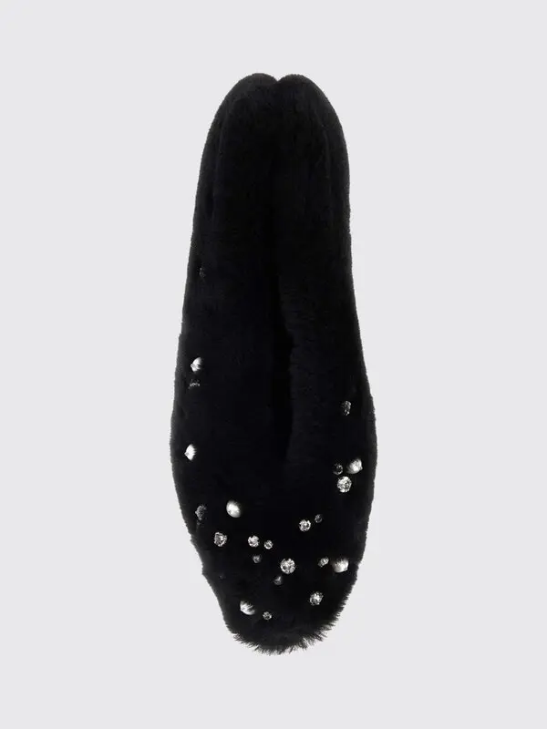 JIMMY CHOO Margot Embellished Lambskin Ballet Flats With Pearls And Crystals