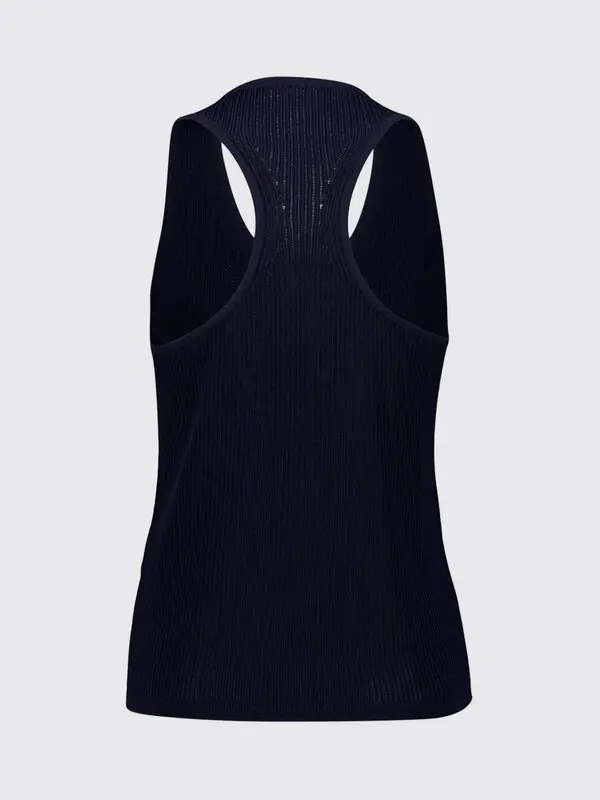 FERRAGAMO Slim Fit Ribbed Jersey Off-the-shoulder Top - Navy