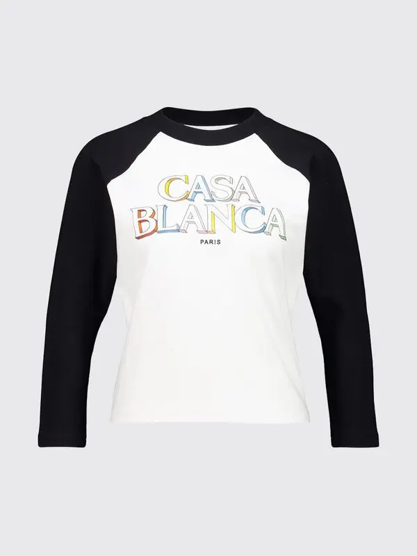 Casablanca Long-sleeved Cotton T-shirt With Contrast Logo