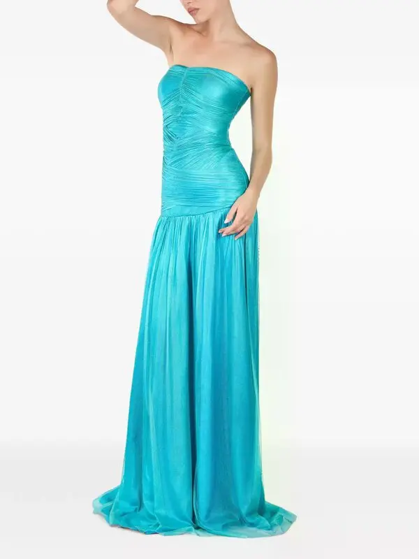 ANDREEA VENECIUC Veil Ruched Maxi Dress