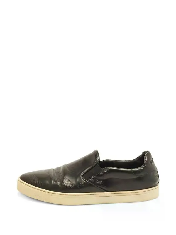 Burberry Embossed-check Slip-on Sneakers - Black