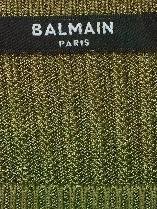 Balmain Rib-knit Sleeveless Crop Top