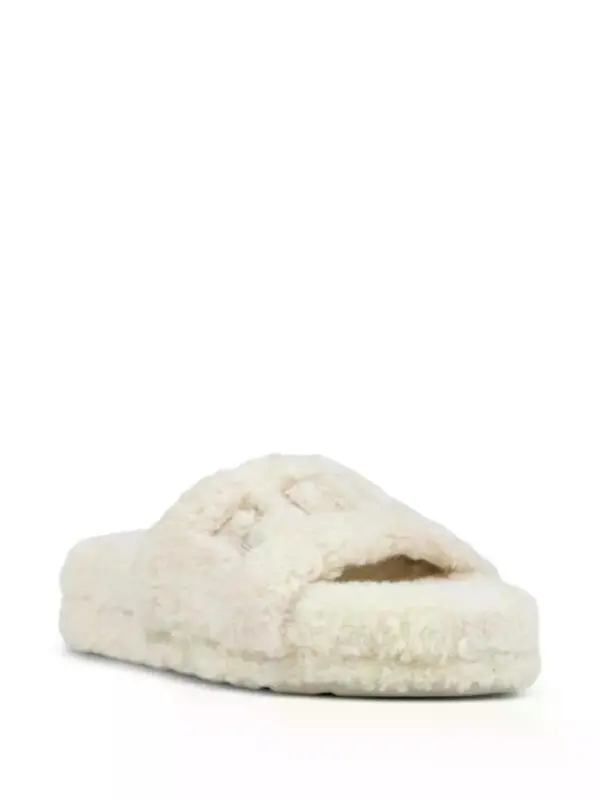 Polo Ralph Lauren Fleece Logo-embroidered Sandals - Neutrals