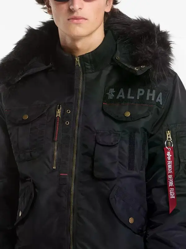 Alpha Industries Deflector Faux-fur Trim Jacket - Black