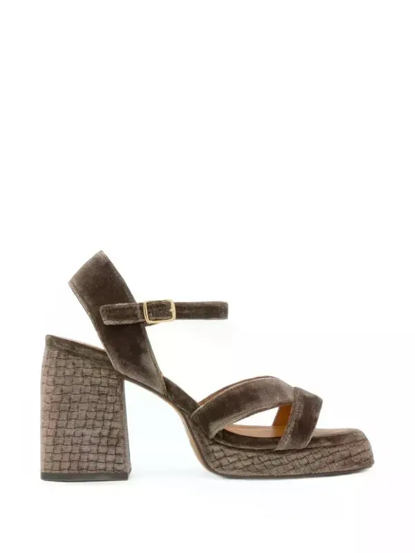 CastaÑer Vero Velvet Platform Sandals