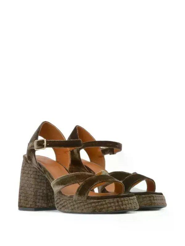 CastaÑer Vero Velvet Platform Sandals