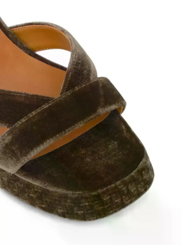 CastaÑer Vero Velvet Platform Sandals
