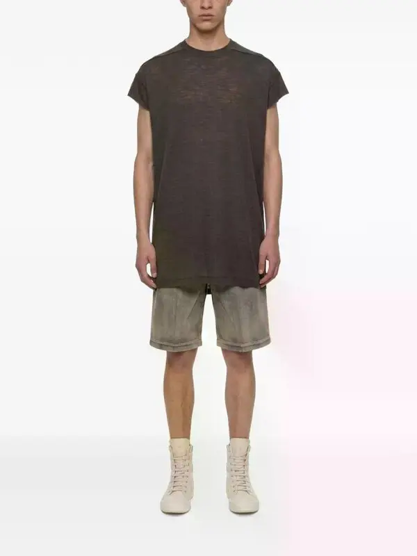 Rick Owens Washed-effect Knee-length Shorts