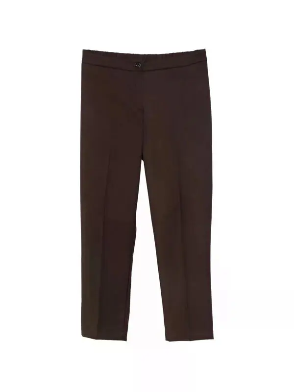Marina Rinaldi Elasticated-waistband Pressed-crease Trousers