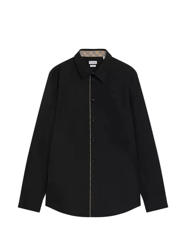 Burberry Classic-fit Check-piping Cotton Poplin Shirt