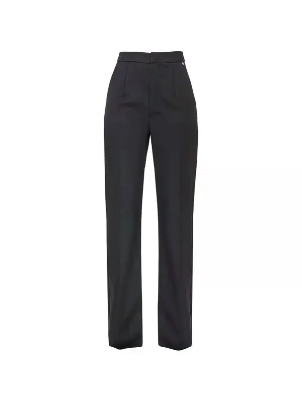 NISSA Striped Straight-leg Trousers - Black